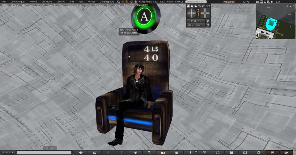 Spell Money & camping chair - SecondLife Arlequin Carter Production